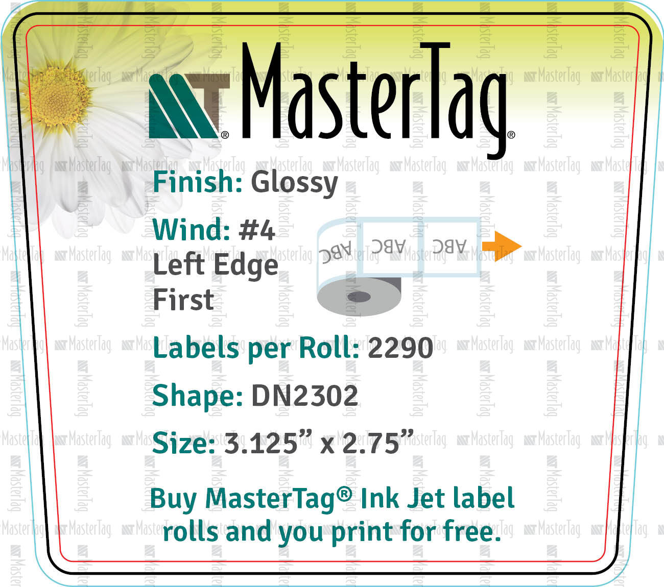 Blank Inkjet Adhesive Label Glossy Roll 3.125"w x 2.75"h Pressure ...