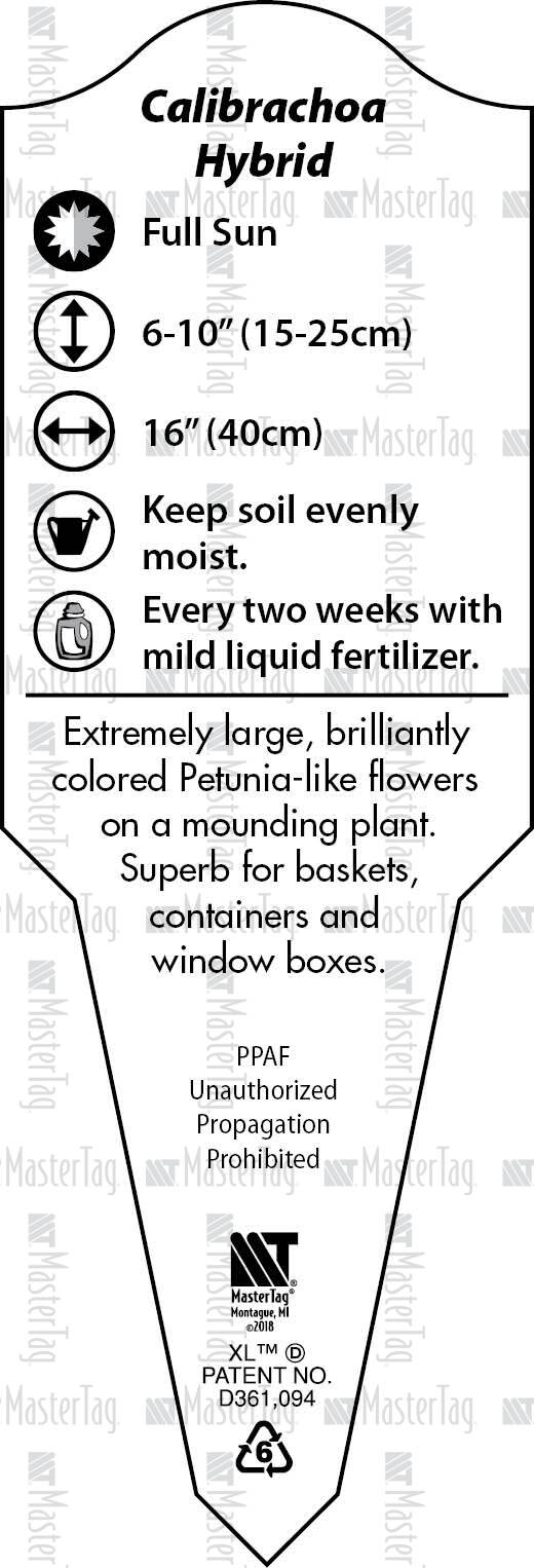 GreenFuse Calibrachoa Cruze® Control Blue MasterTag XL Stake Tag