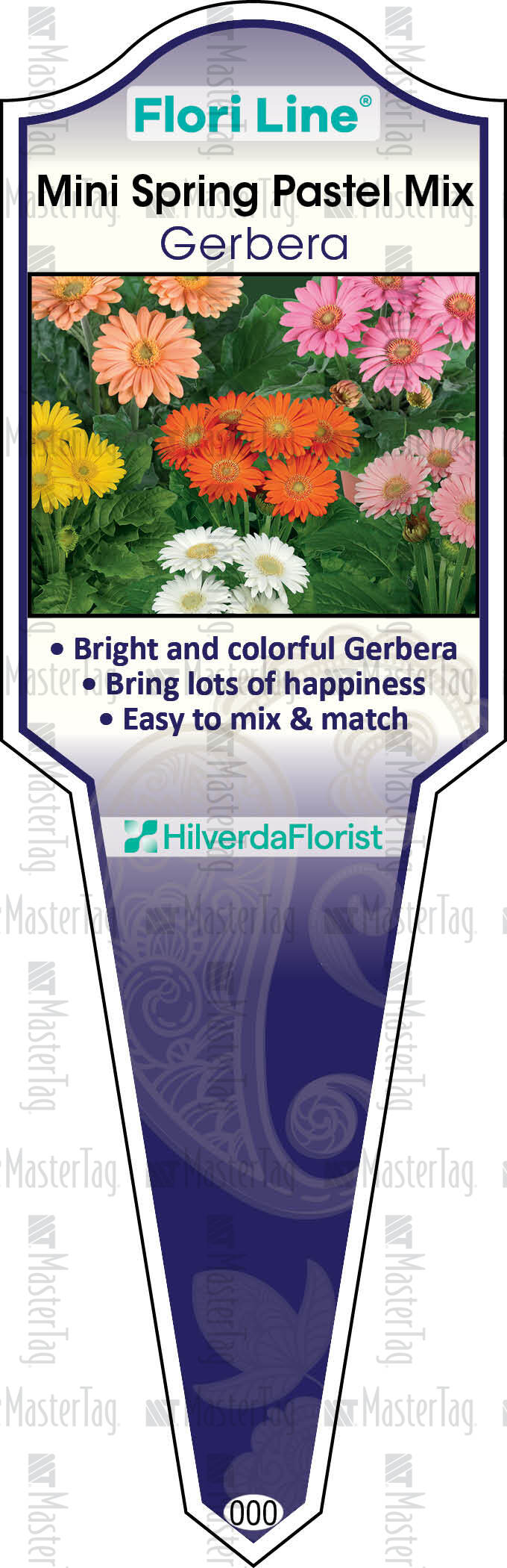 HilverdaFlorist Gerbera Mini Spring Pastel Mix Universal XL Stake Tag