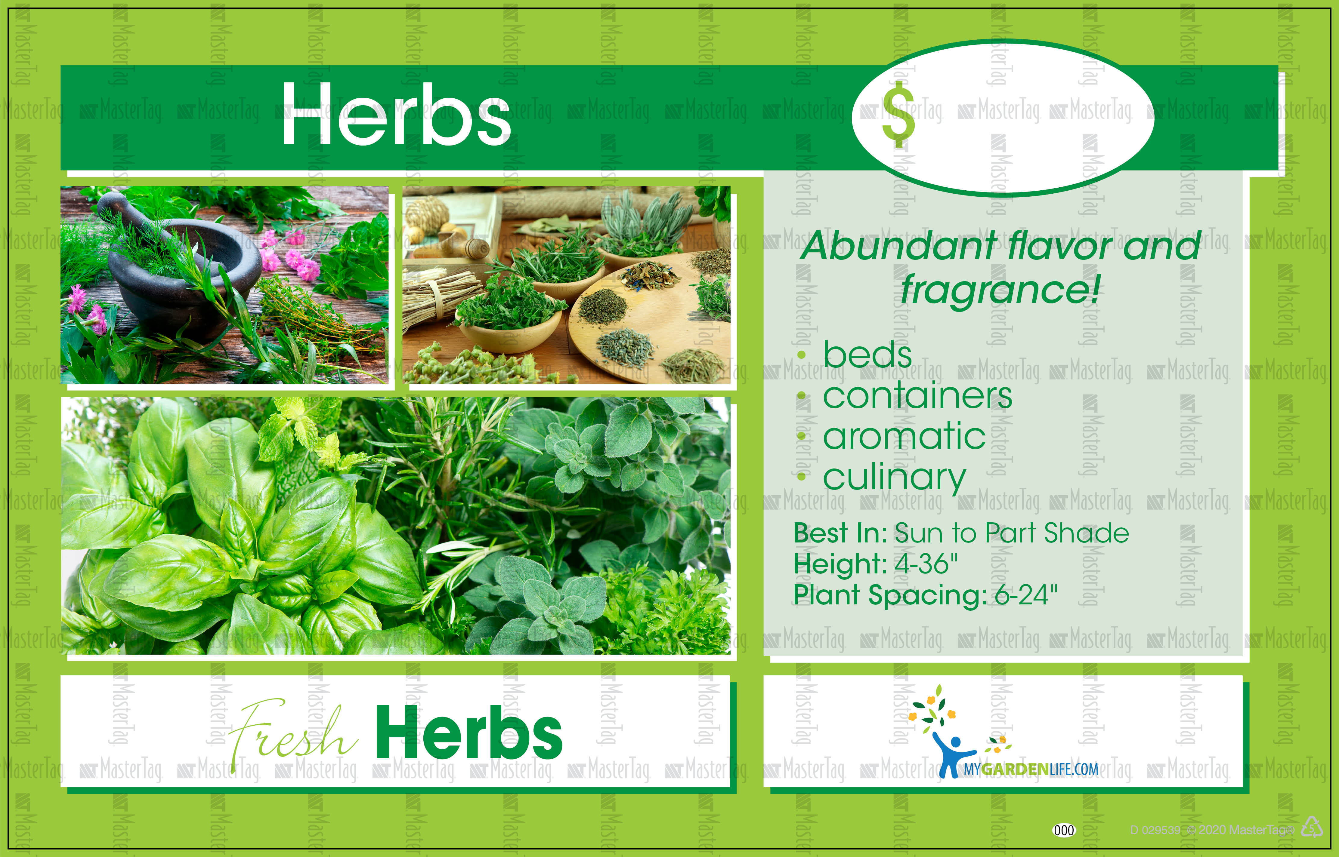 XL™ Designer Series Herbs Display Card