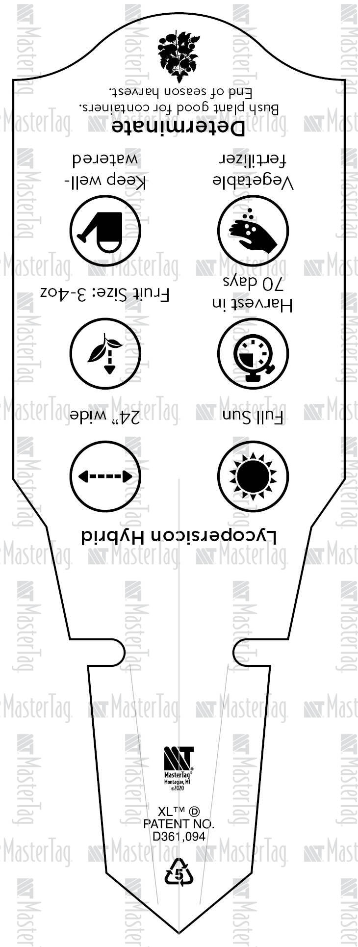Tasteful Harvest Tomato 'Patio' Mid XL Locking Stake Tag