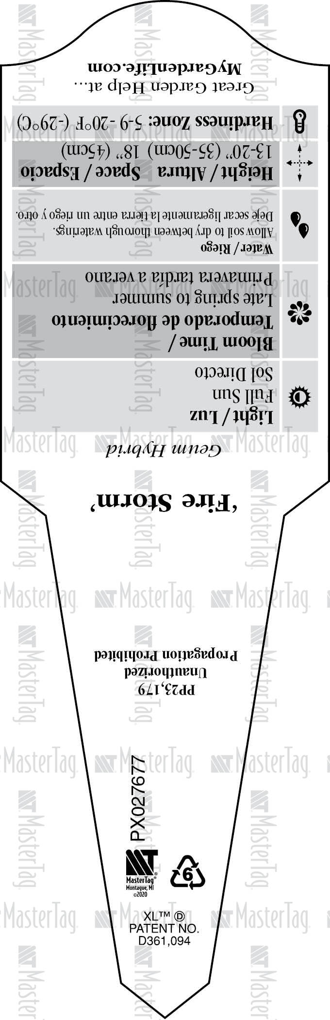Avens 'Fire Storm' Universal XL Stake Tag